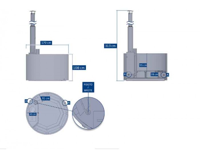 Bain nordique BN5 Sub compact avec poêle immergé | Santé Forme
