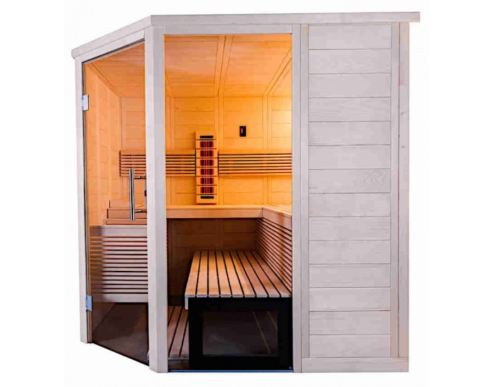 Sauna combine C2121R avec mur de sel | Santé Forme